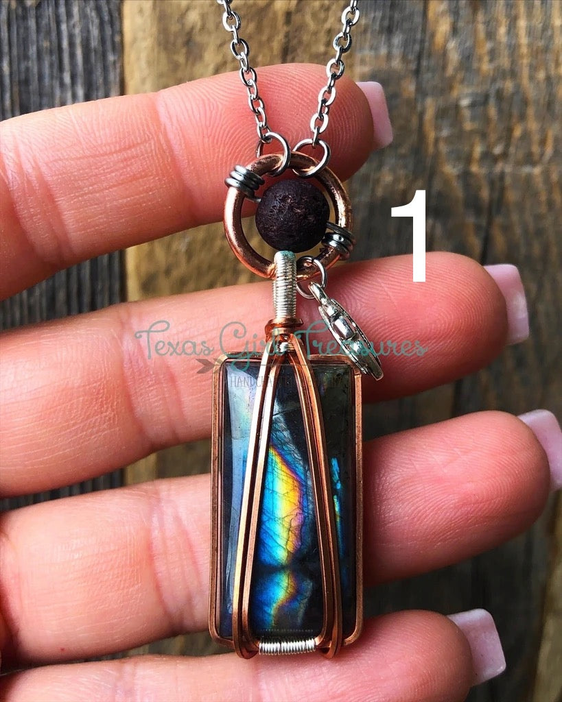 Labradorite Rectangular necklaces
